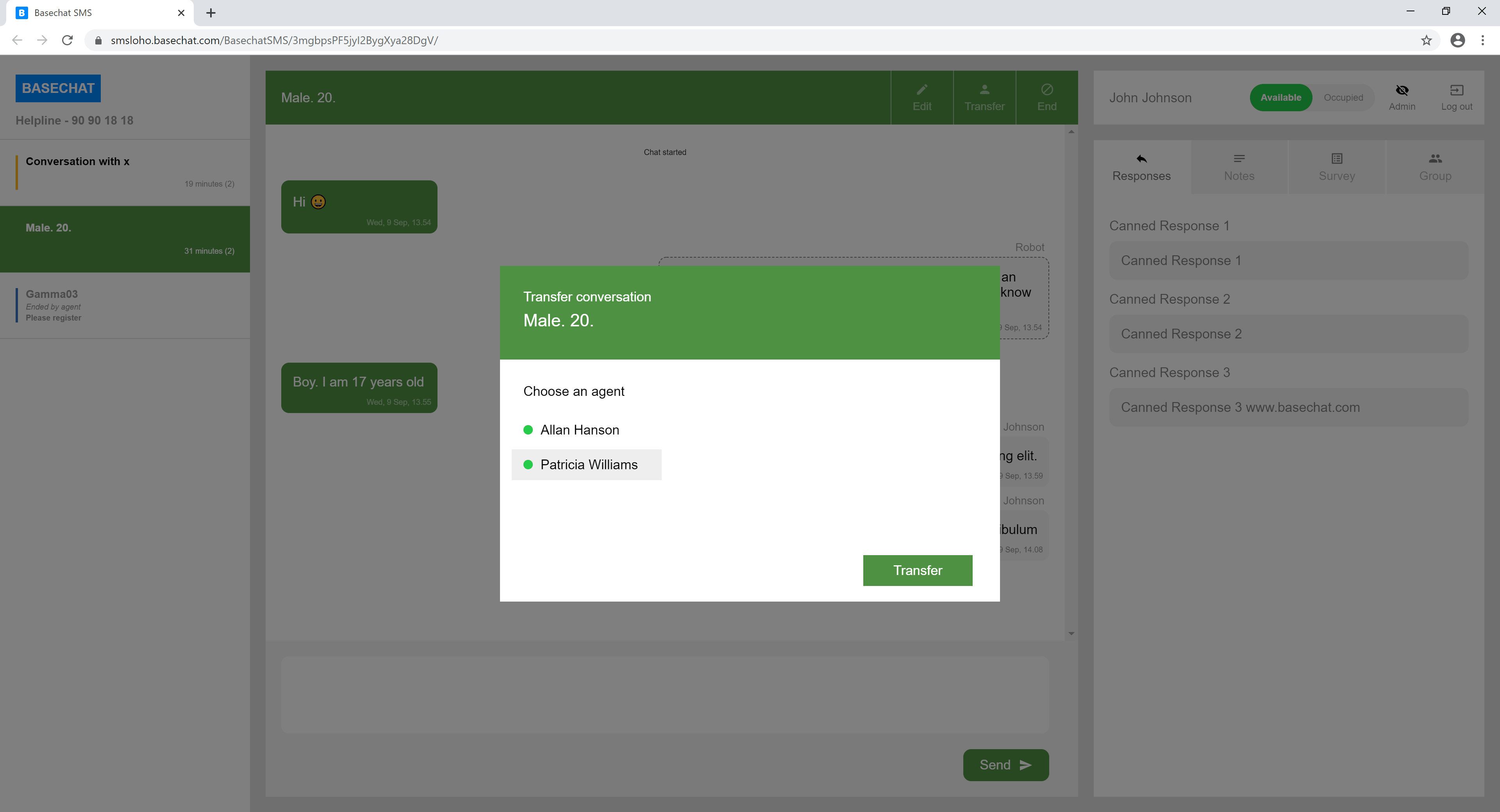 Basechat / Texting Screenshots